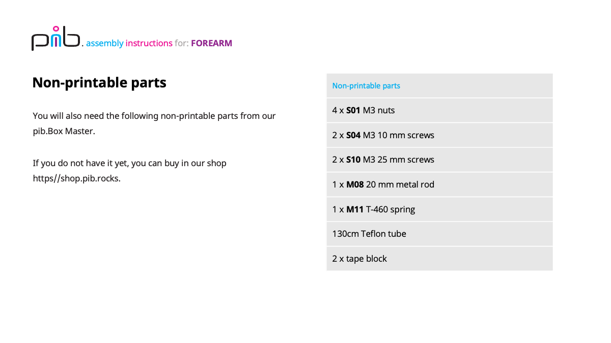 Step 2c: Build pib's forearm - pib | The 3D Printable Robot