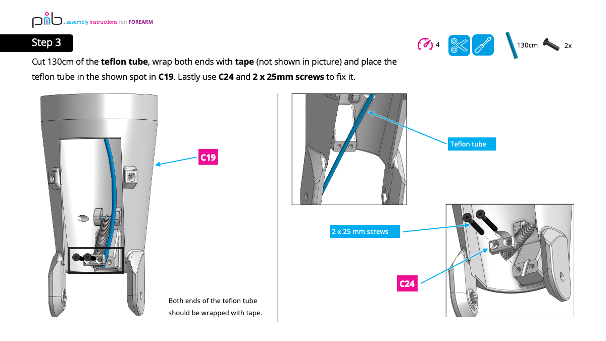 Step 2c: Build pib's forearm - pib | The 3D Printable Robot