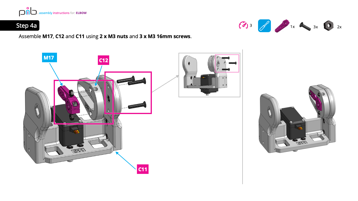 Step 5: Build pib's elbow - pib | The 3D Printable Robot