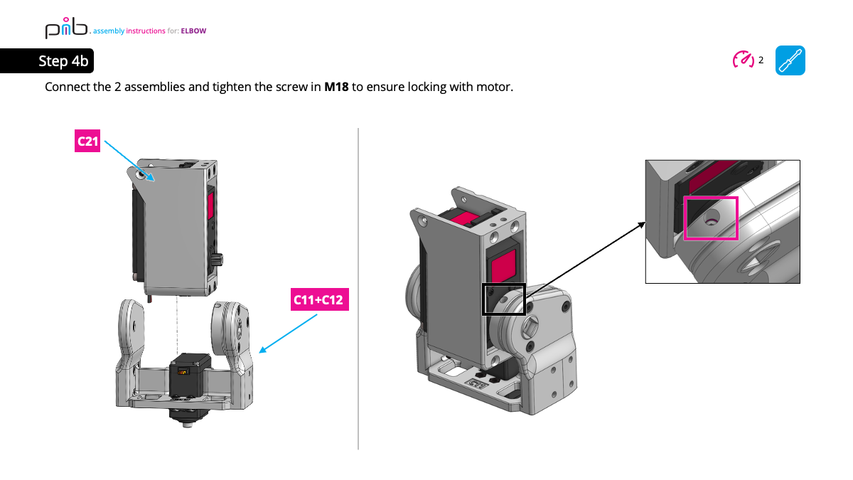 Step 4b: Build pib's elbow - pib | The 3D Printable Robot