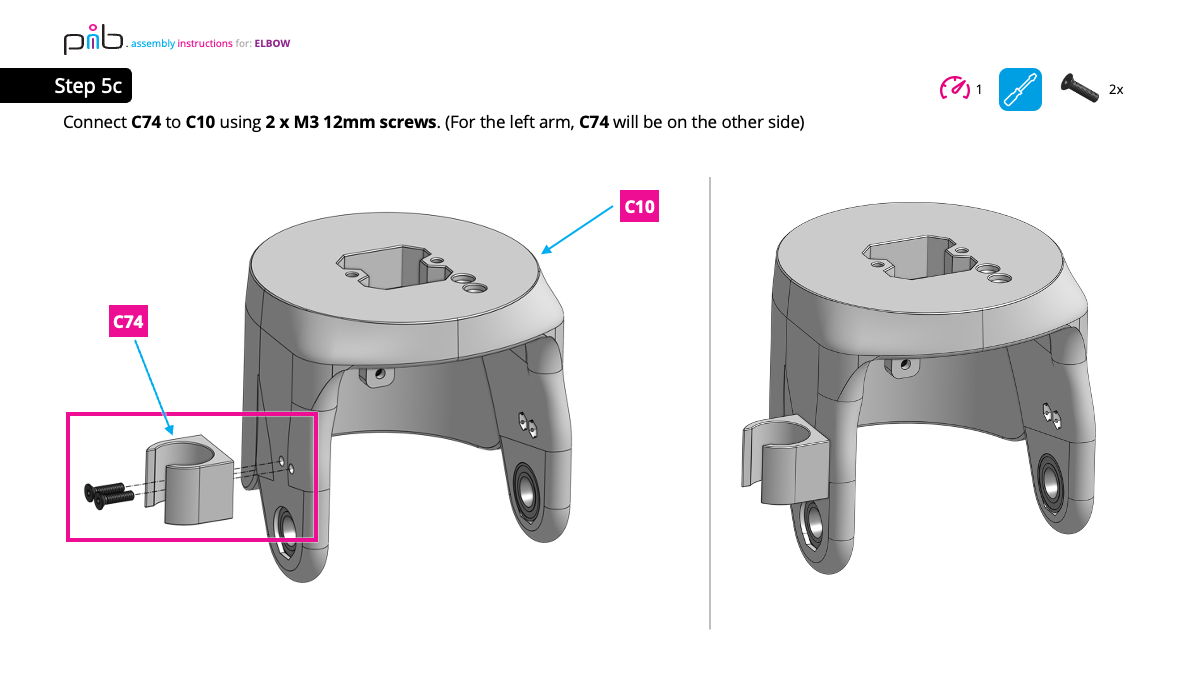 How to build pib's elbow - pib | The 3D Printable Robot