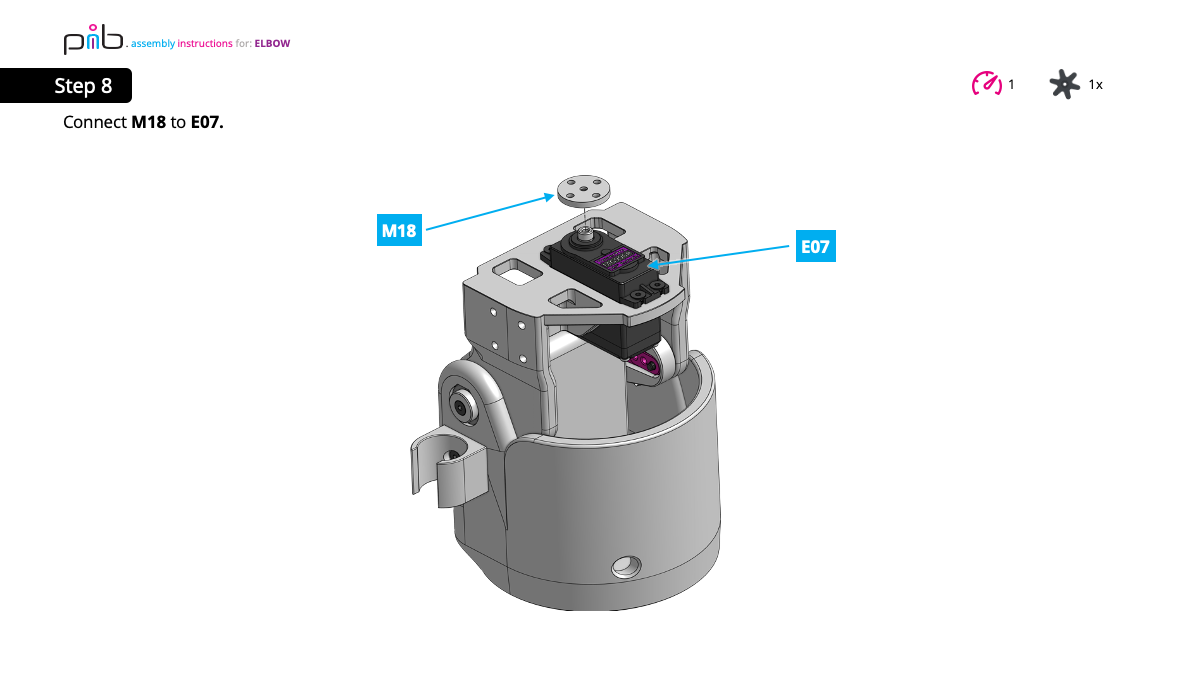 Step 4b: Build pib's elbow - pib | The 3D Printable Robot