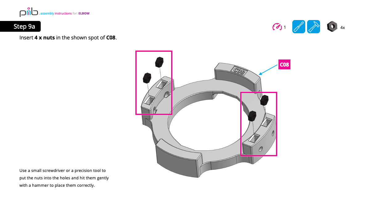 How to build pib's elbow - pib | The 3D Printable Robot