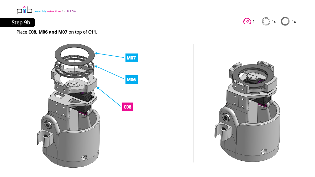 Step 4b: Build pib's elbow - pib | The 3D Printable Robot