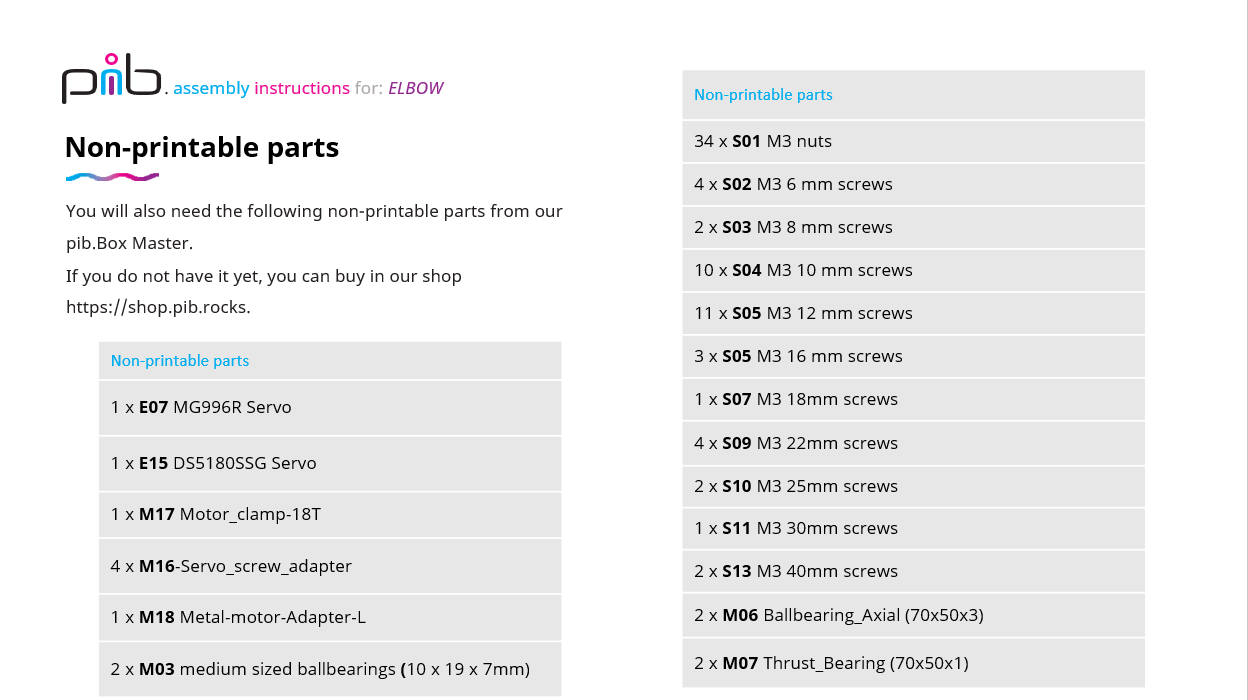 Step 4b: Build pib's elbow - pib | The 3D Printable Robot
