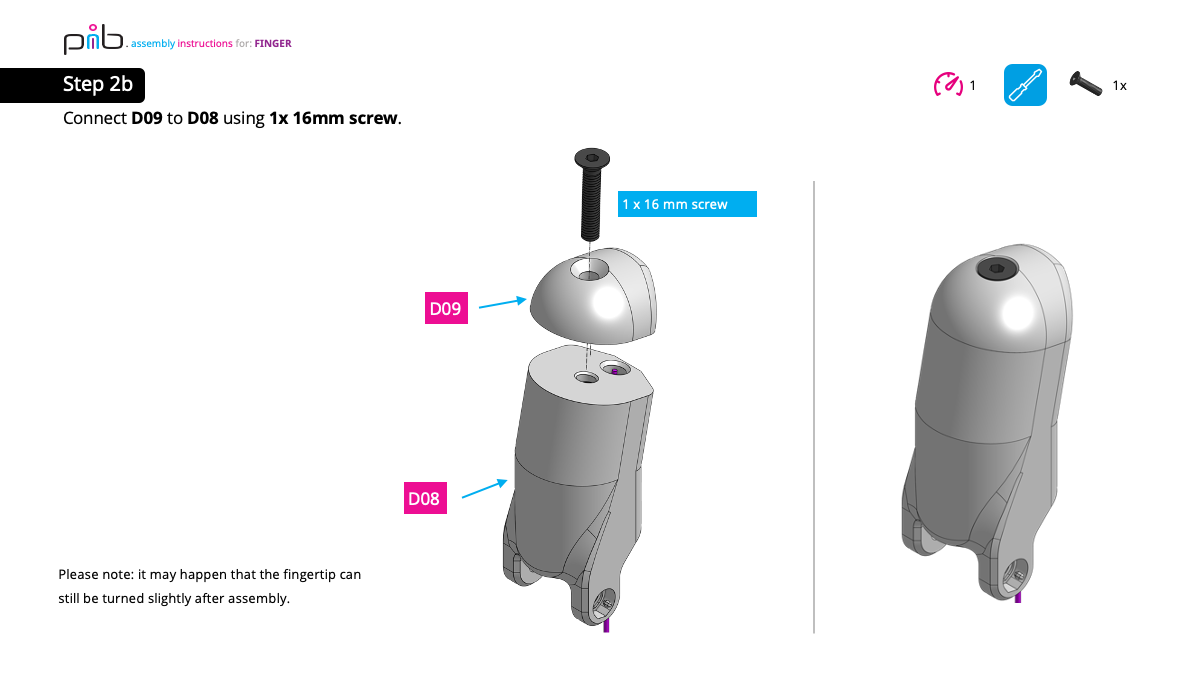 Step 2a: Build pib's finger - pib | The 3D Printable Robot