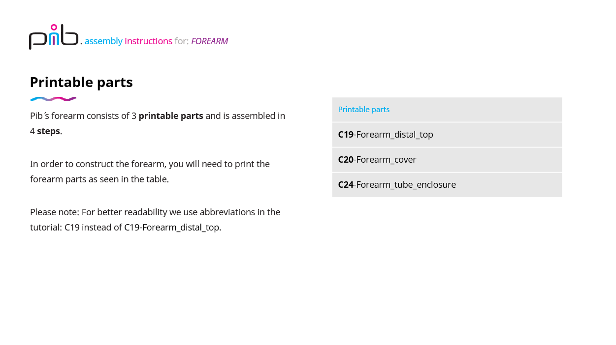 Step 2c: Build pib's forearm - pib | The 3D Printable Robot
